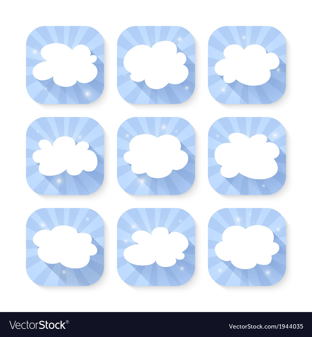 Cloud icon set Royalty Free Vector Image - VectorStock