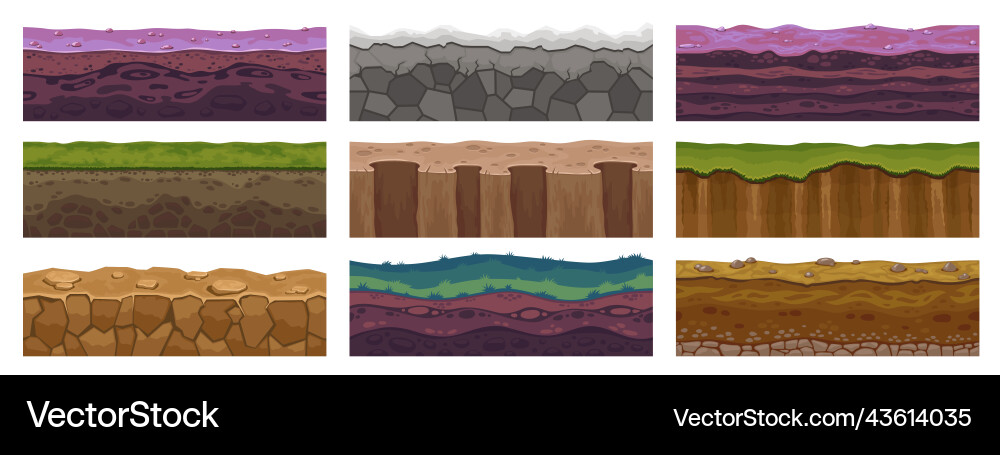 Game ground asset seamless foreground floor Vector Image