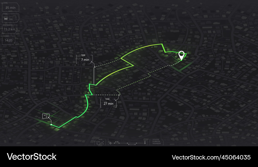 Gps map navigation to own house view from above Vector Image