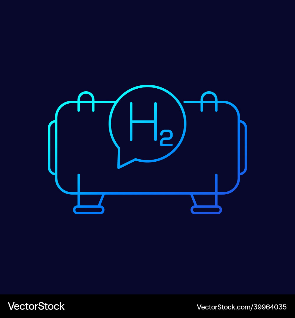 Hydrogen storage gas tank line icon Royalty Free Vector