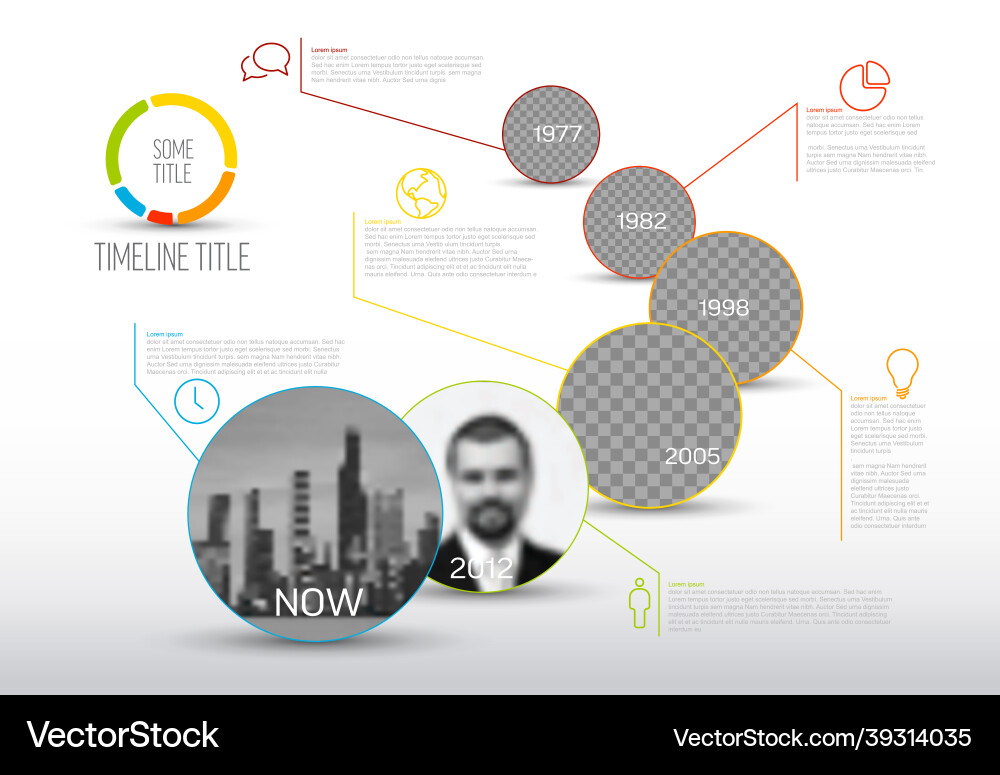 Infographic timeline template with photos Vector Image