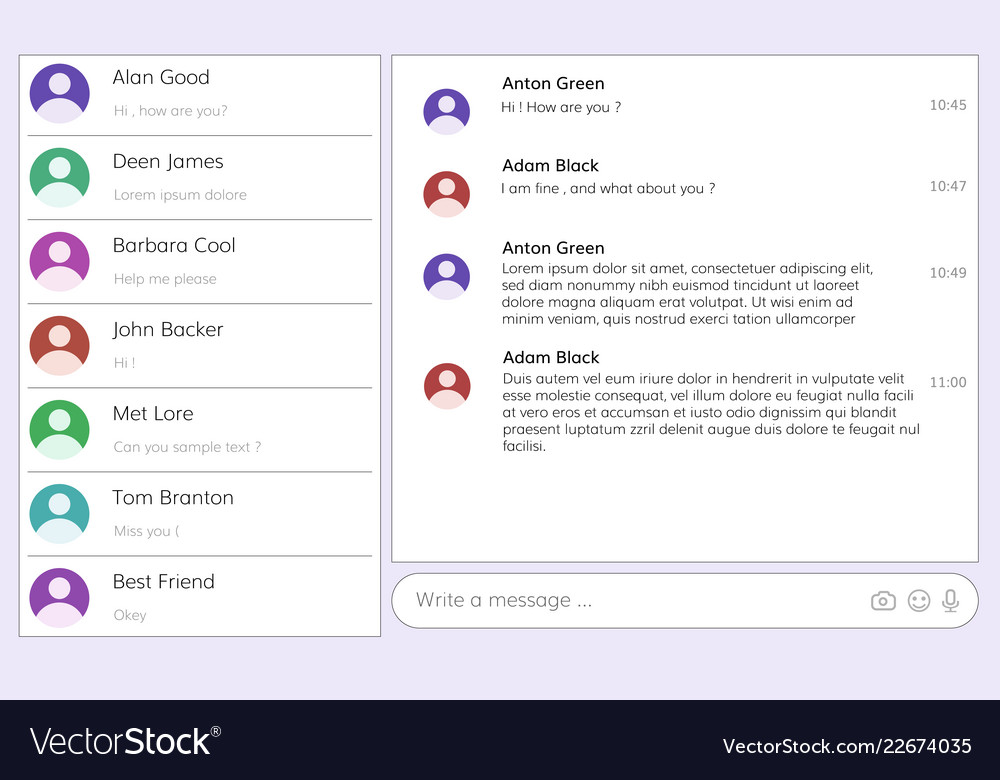 Message box chating computer interface Royalty Free Vector