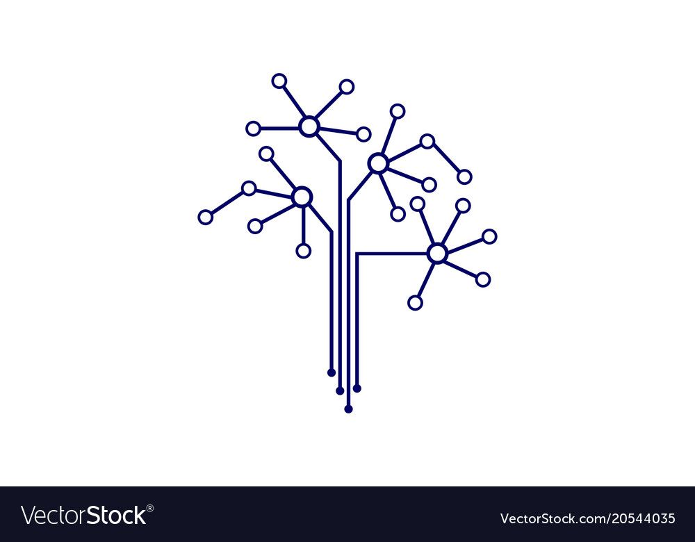 Molecule structure technology logo Royalty Free Vector Image