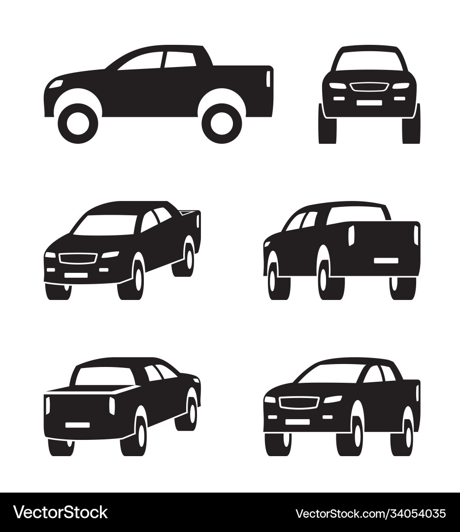 Off road pickup truck in perspective Royalty Free Vector