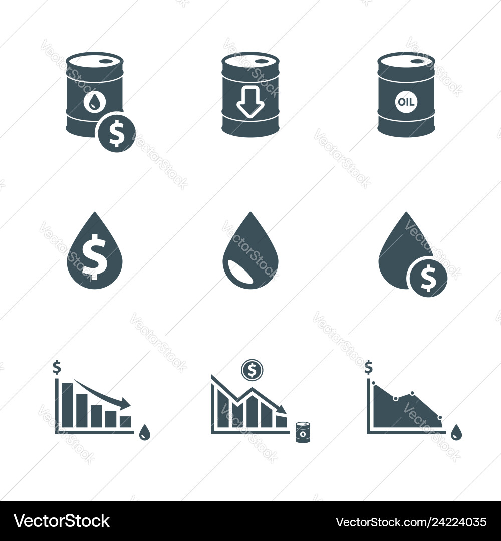 Oil price icon set Royalty Free Vector Image - VectorStock