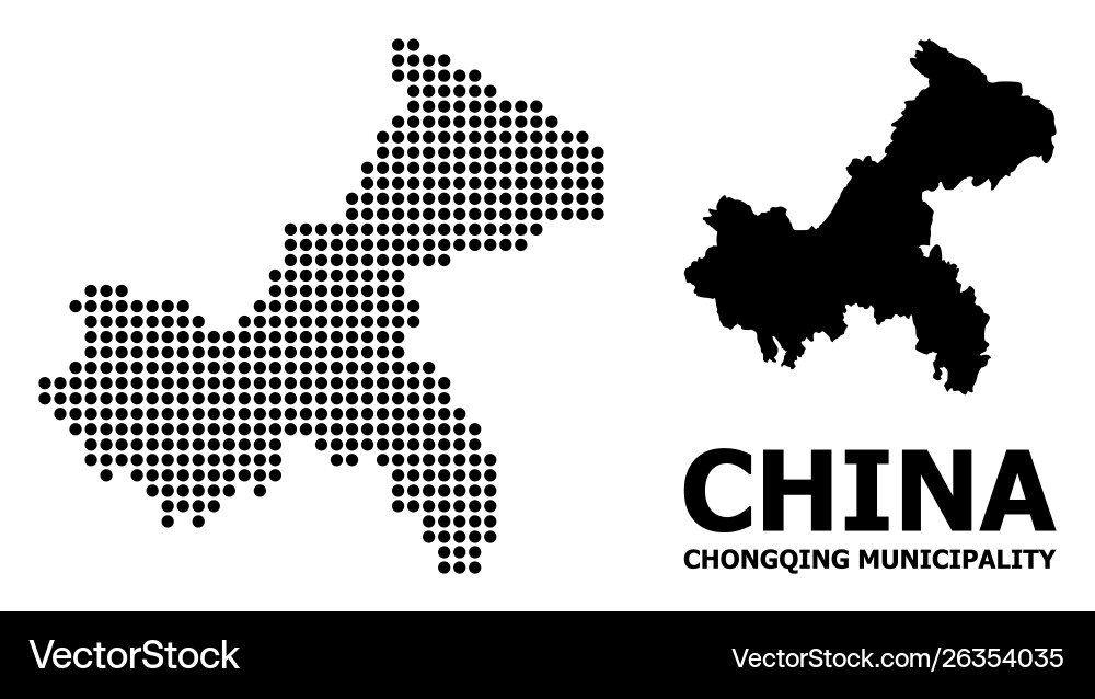 Pixel pattern map chongqing municipality Vector Image
