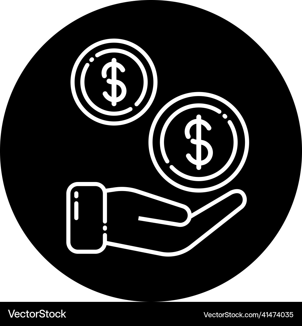 Receive money flat icon isolated on white Vector Image