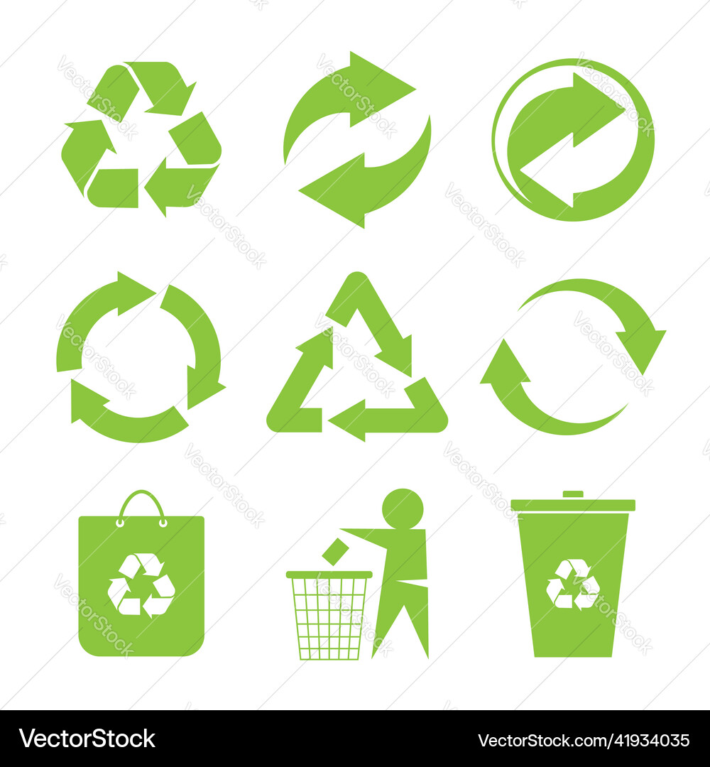 Recycle icon symbol isolated on white background Vector Image