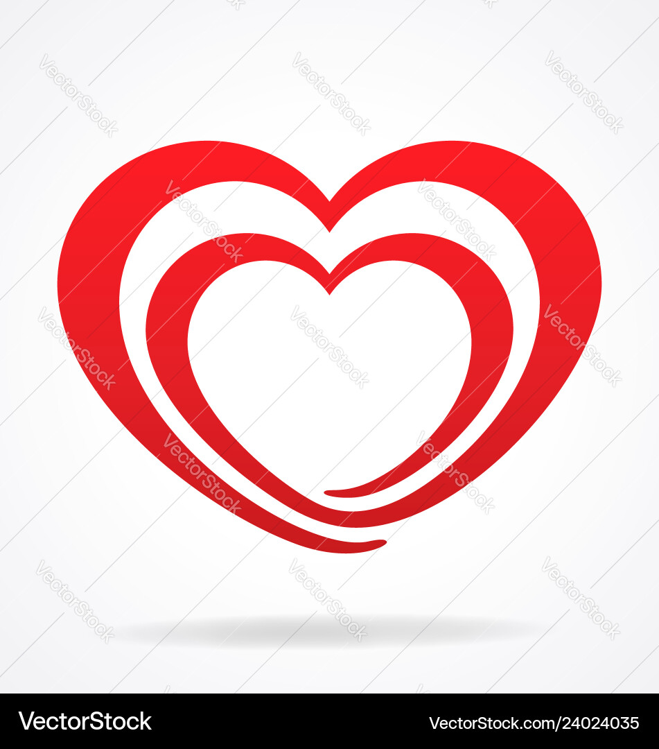 Stylized dual valentine heart Royalty Free Vector Image