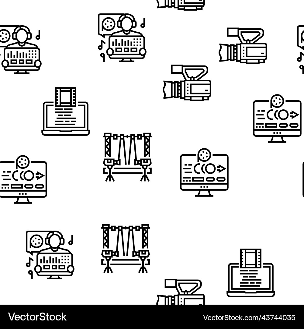 Video production film studio seamless Royalty Free Vector