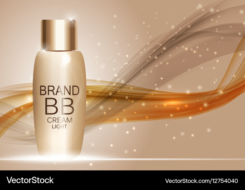 Bb cream bottle template for ads or magazine Vector Image