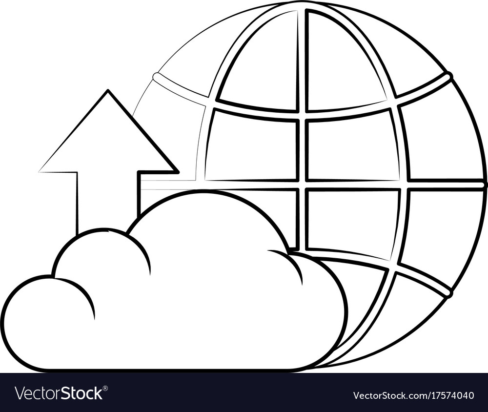 Cloud computing symbol Royalty Free Vector Image