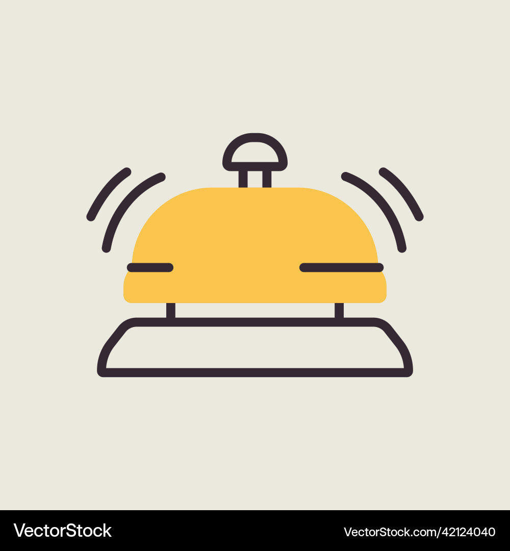 Counter bell hotel service icon Royalty Free Vector Image