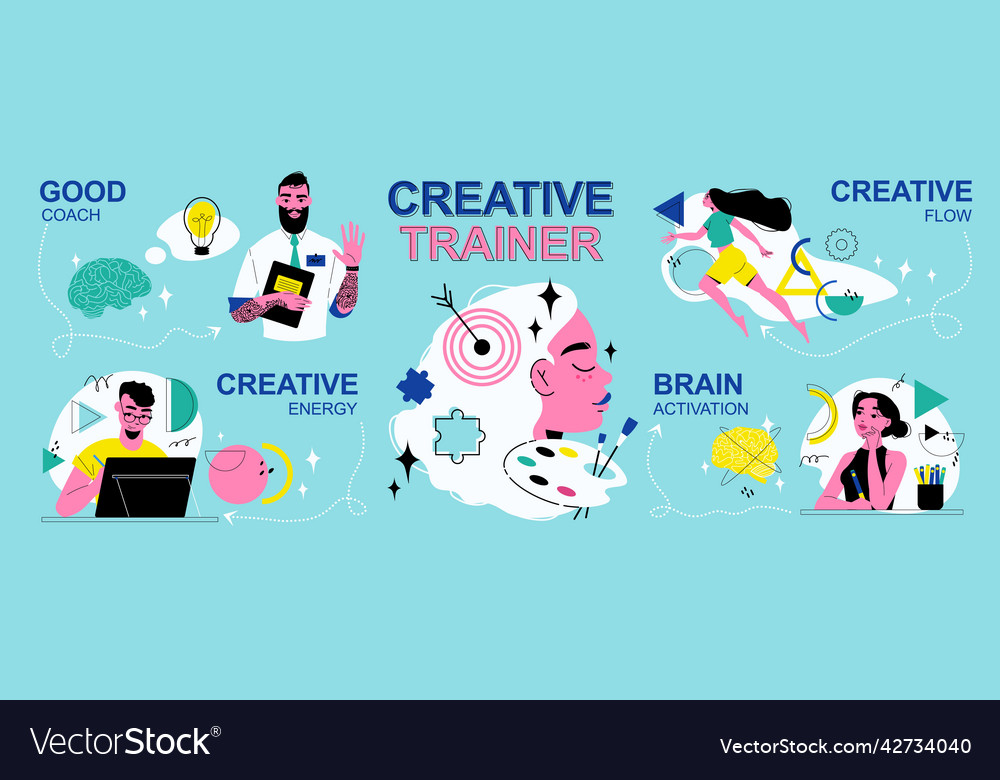 Creative trainer poster Royalty Free Vector Image