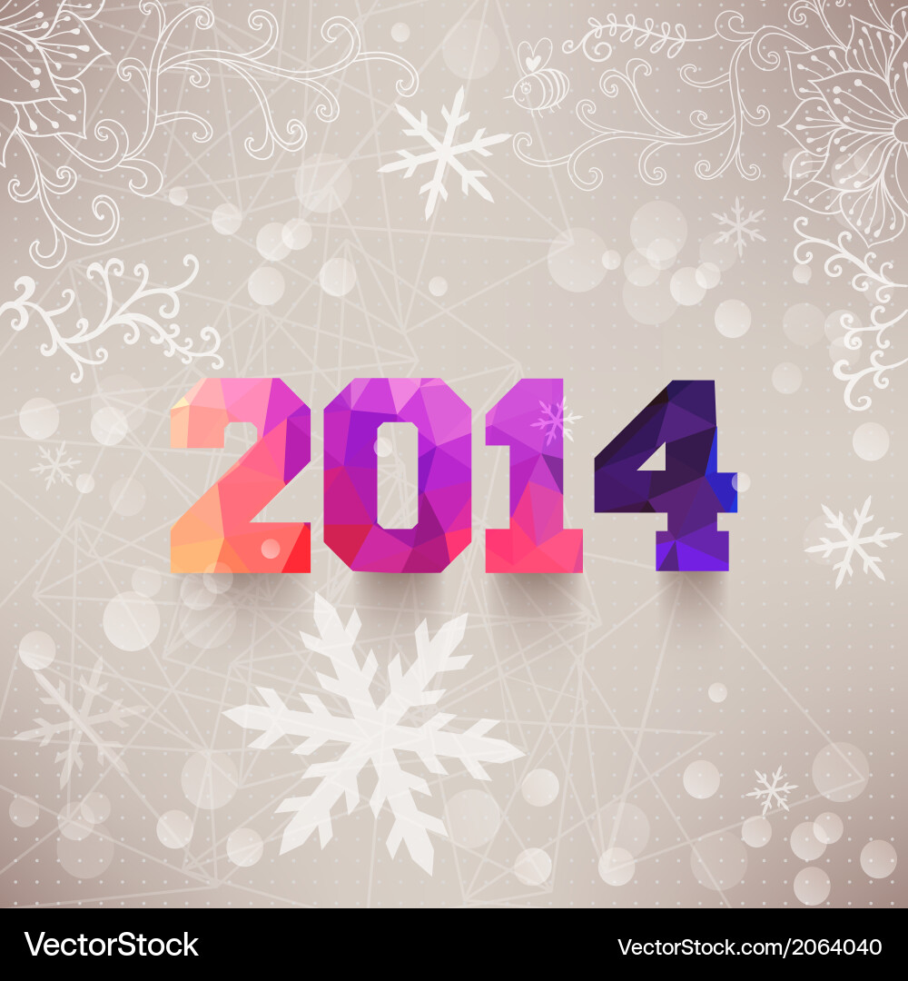 Numbers 2014 colorful elegant christmas Royalty Free Vector