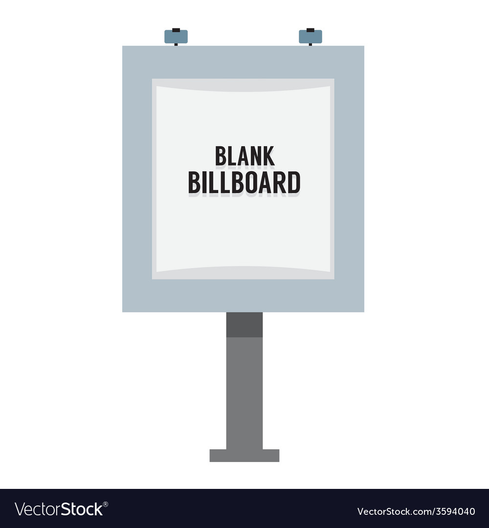 Single blank advertising billboard isolated Vector Image