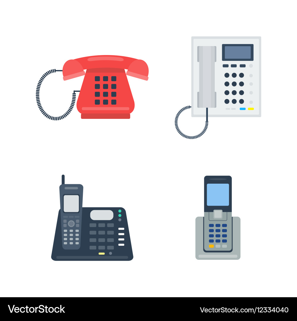 Telephones icons Royalty Free Vector Image - VectorStock