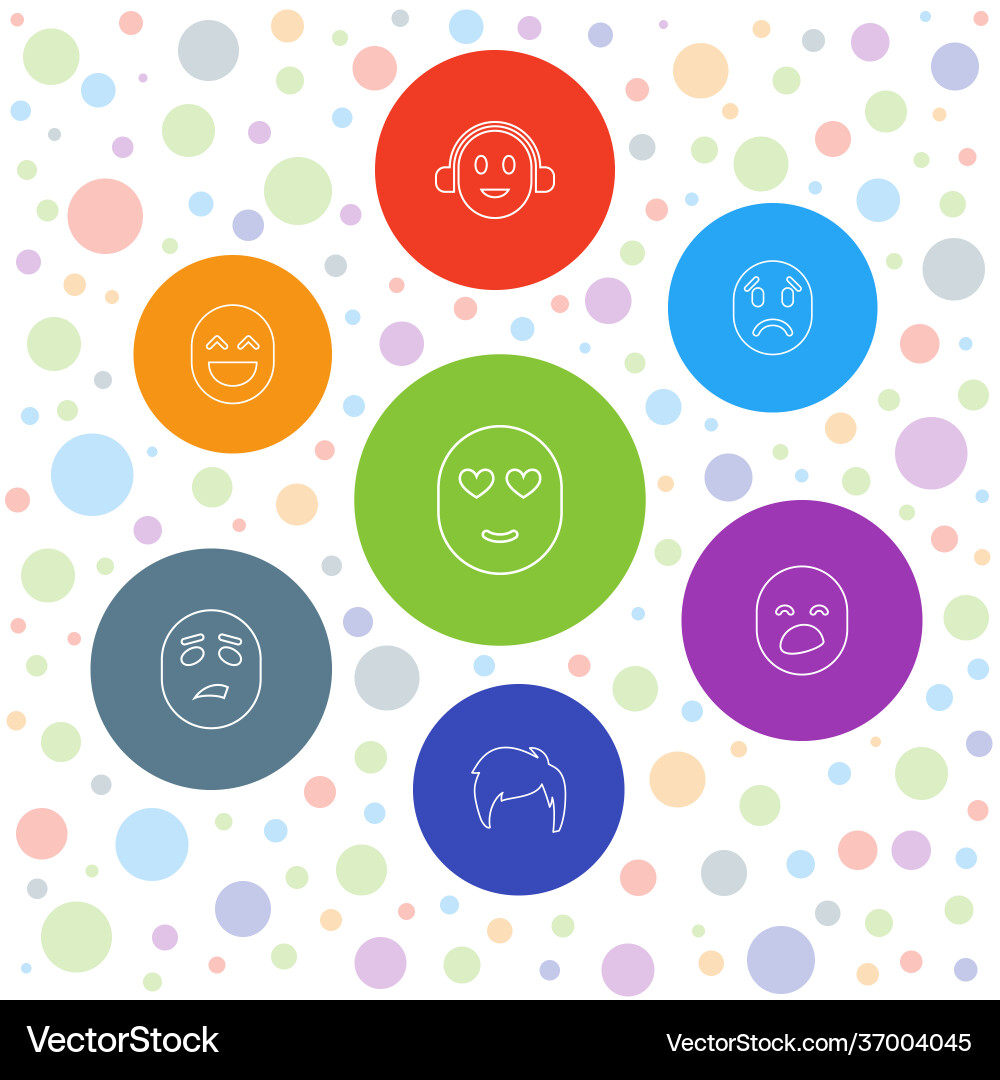 7 facial icons Royalty Free Vector Image - VectorStock