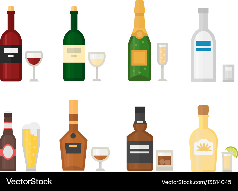 Alcohol drinks beverages cocktail whiskey drink Vector Image