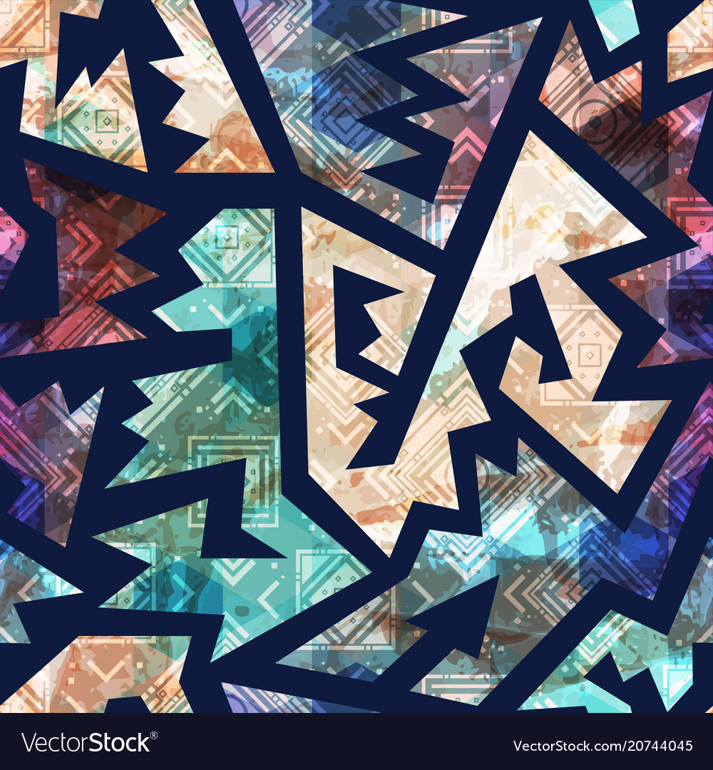 Ancient geometric seamless pattern Royalty Free Vector Image