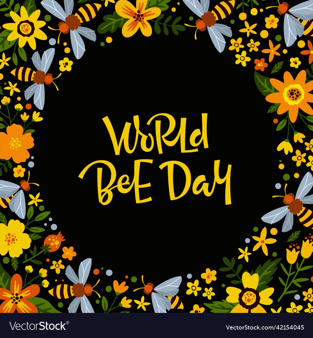Creative poster for world bee day Royalty Free Vector Image