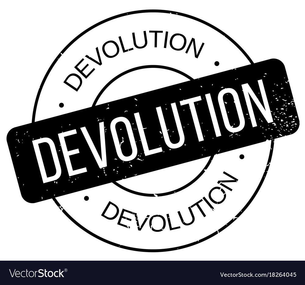 Devolution rubber stamp Royalty Free Vector Image
