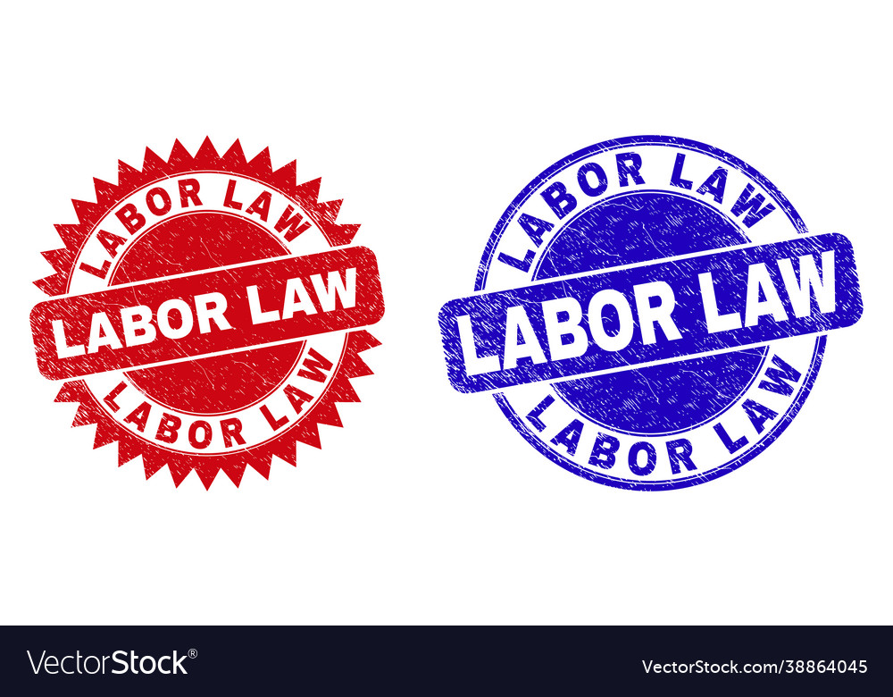 Labor law rounded and rosette seals with corroded Vector Image