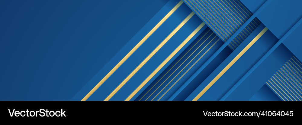 Modern blue and gold abstract banner background Vector Image