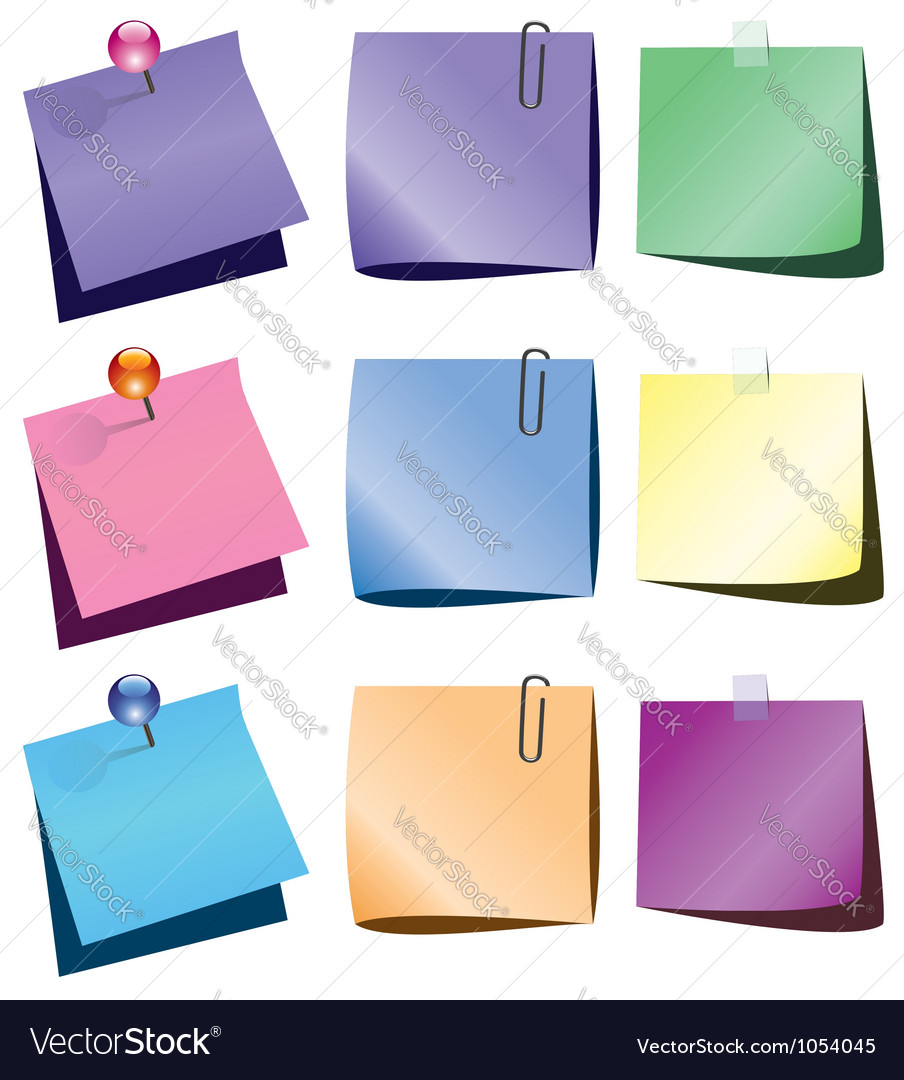 Paper notes Royalty Free Vector Image - VectorStock