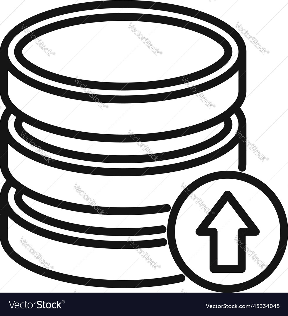 Storage server icon outline data cloud Royalty Free Vector
