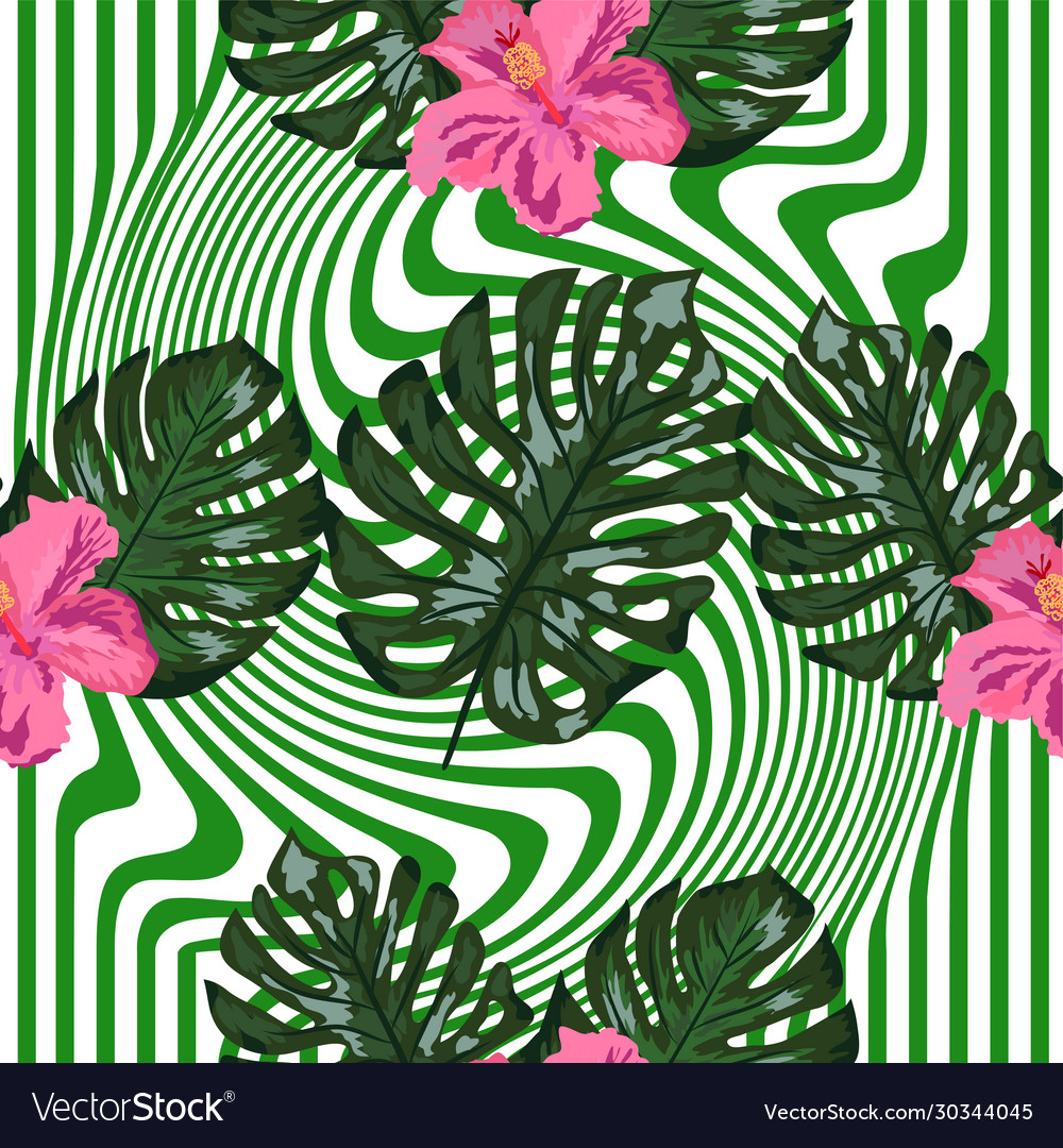 Summer seamless tropical pattern with bright Vector Image