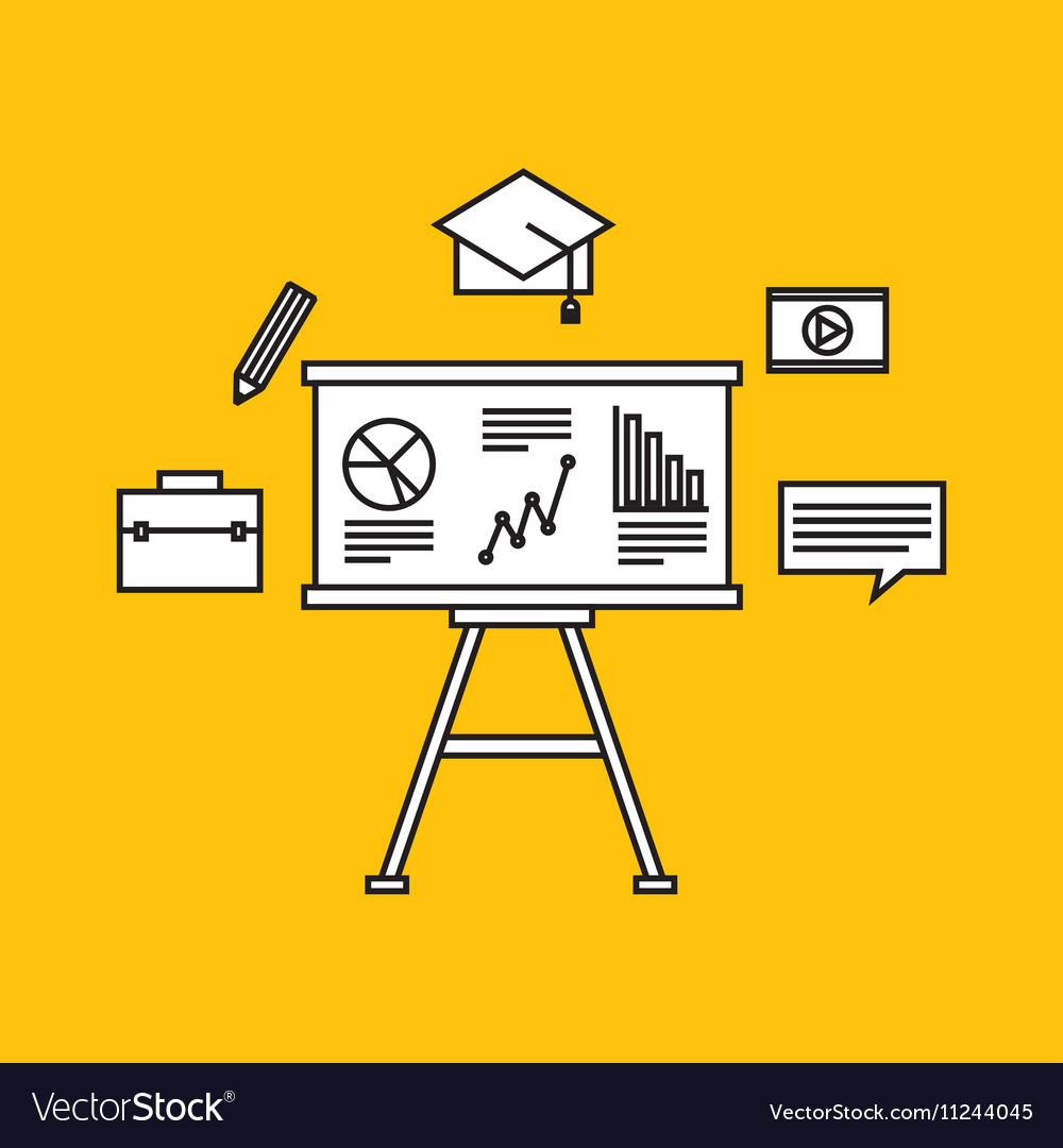 Training concept flat icons Royalty Free Vector Image