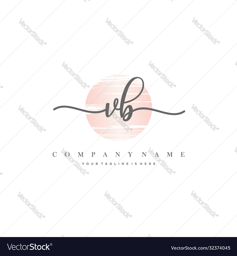 Vb initial handwriting logo Royalty Free Vector Image