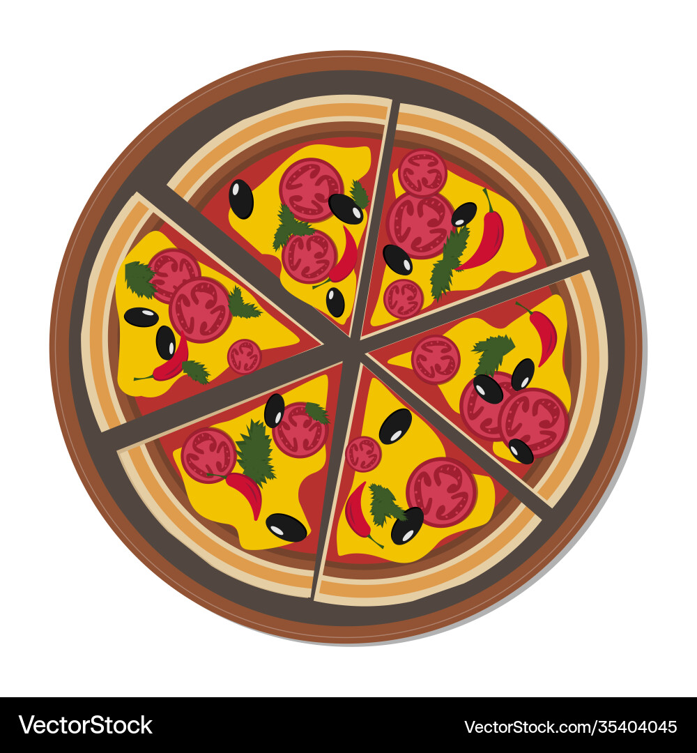 Vegetarian slice pizza on plate potato Royalty Free Vector