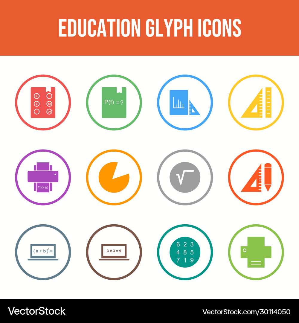 Beautiful education icons set Royalty Free Vector Image