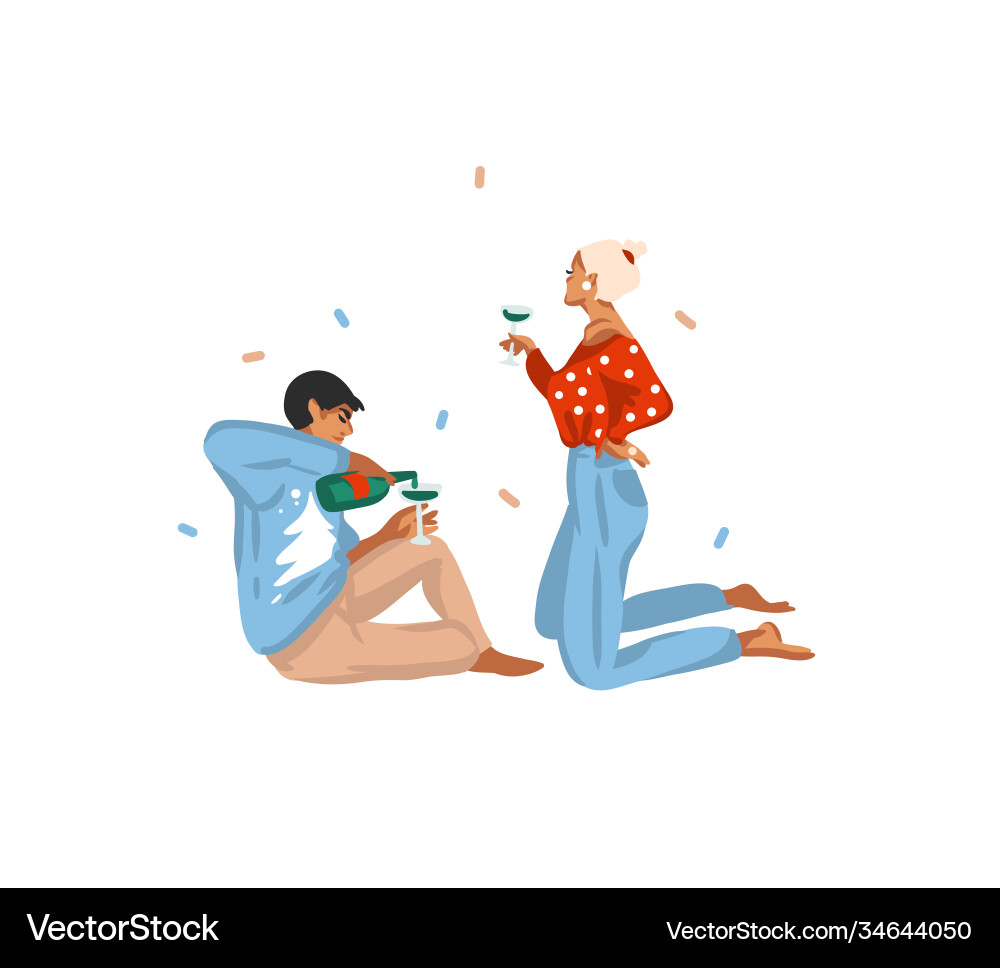 Hand drawn abstract fun stock flat merry Vector Image