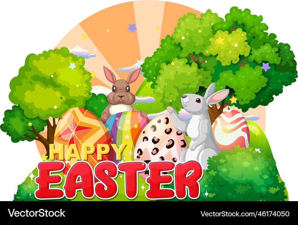 Happy easter day for banner or poster design Vector Image