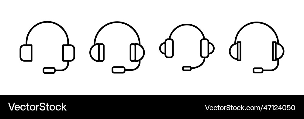 Headphone icon headset icon symbols Royalty Free Vector