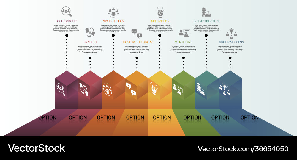 Infographic team building template icons Vector Image
