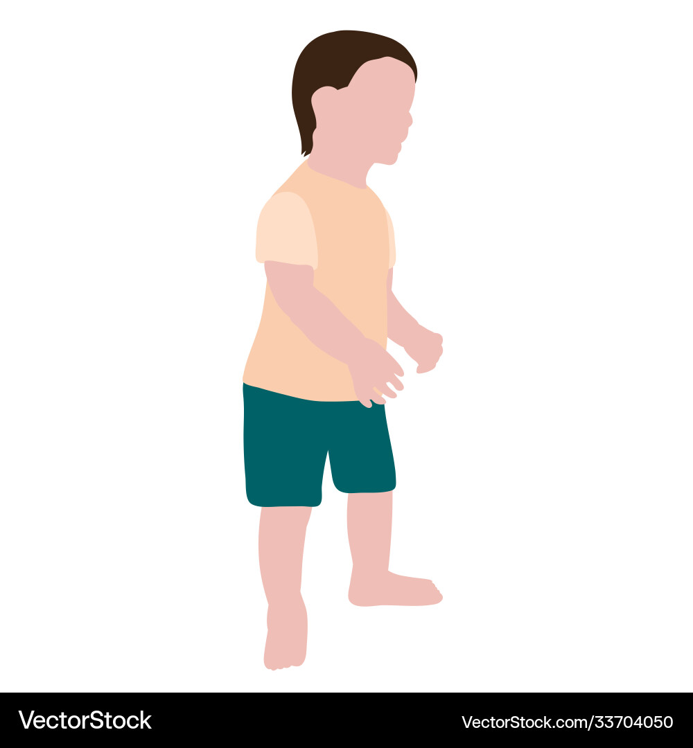 Isolated flat style child boy Royalty Free Vector Image
