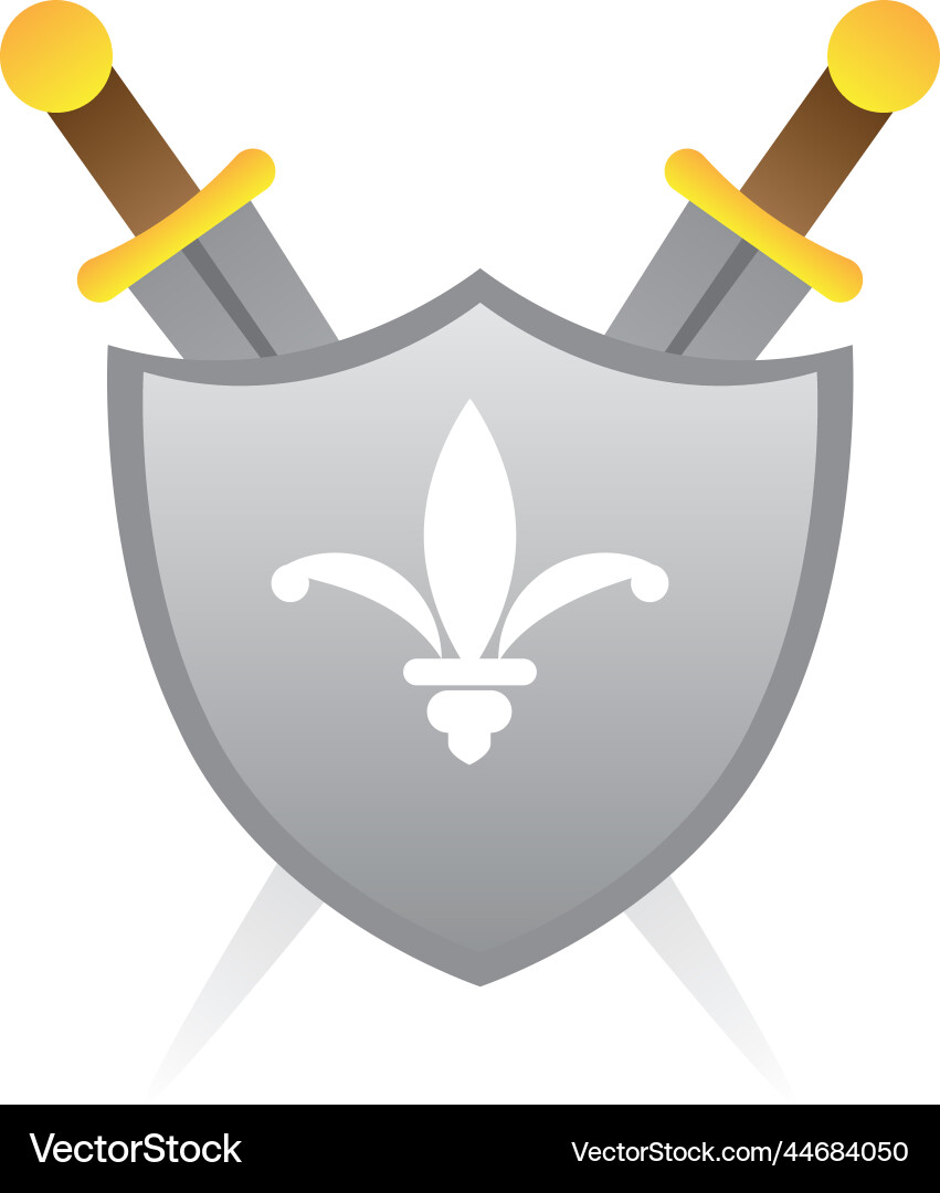 Isolated swords weapon with shield medieval icon Vector Image
