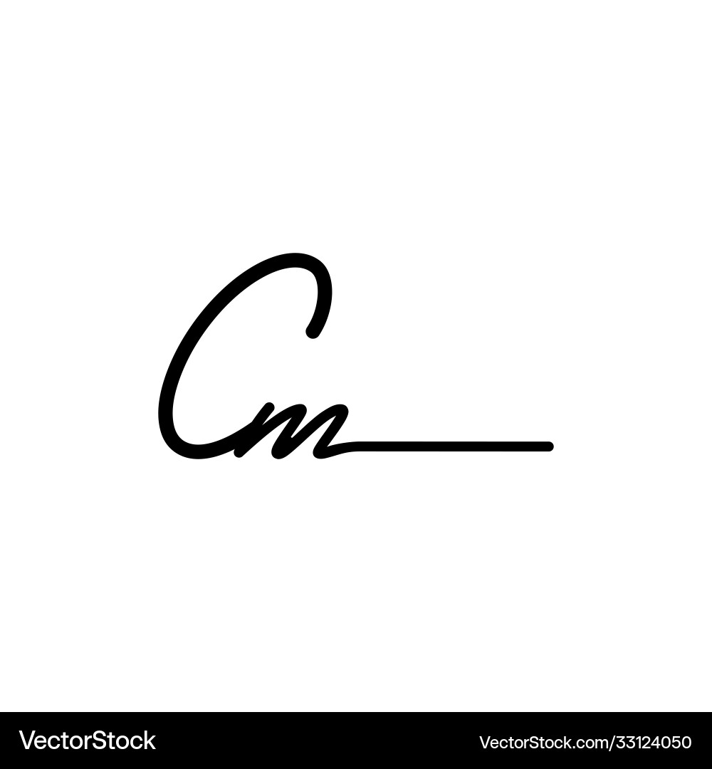 Letter cm signature logo template Royalty Free Vector Image