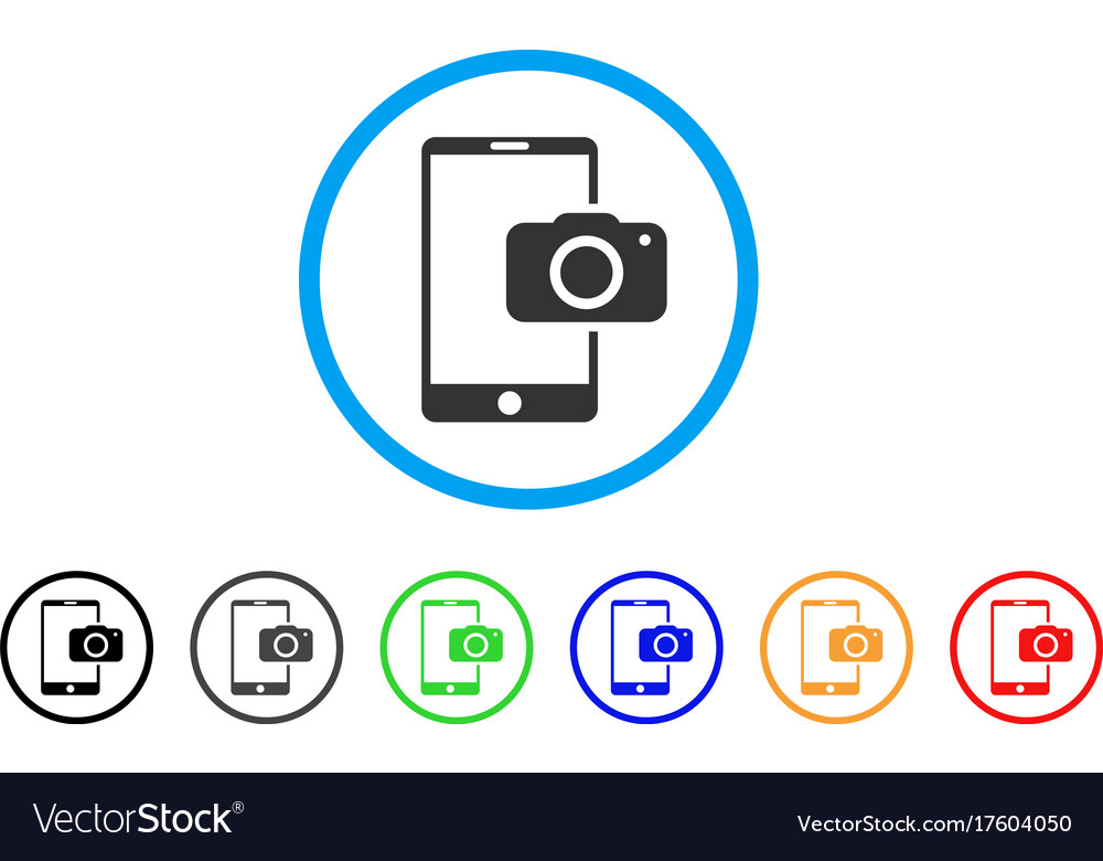 Mobile camera rounded icon Royalty Free Vector Image