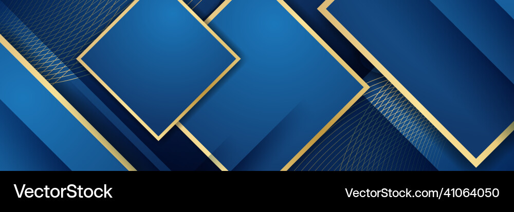 Modern blue and gold abstract banner background Vector Image