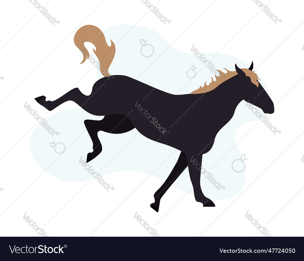 Of a black horse on a background with Royalty Free Vector