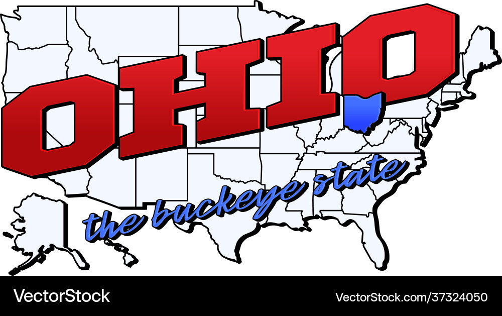Ohio state with us on american Royalty Free Vector Image