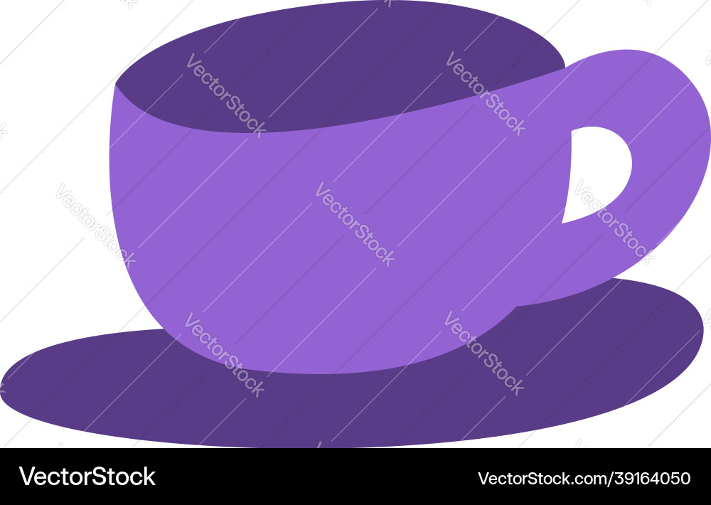 Purple coffee cup on a white background Royalty Free Vector