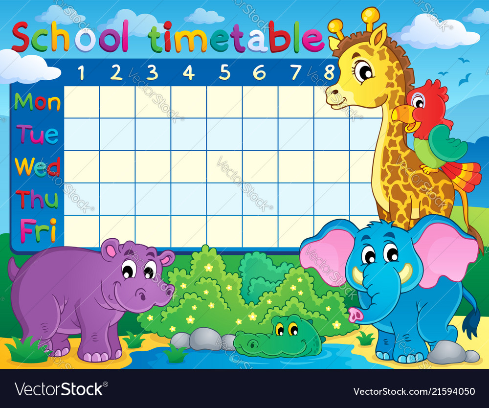 School timetable theme image 7 Royalty Free Vector Image