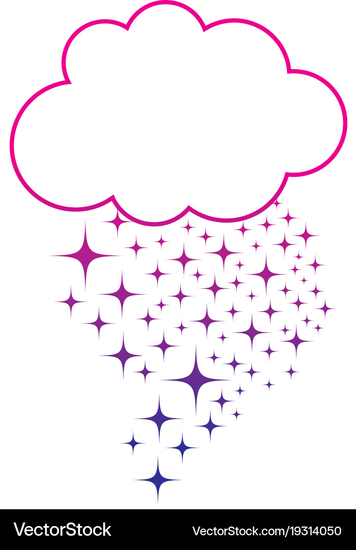 Silhouette cloud with bright stars design Vector Image
