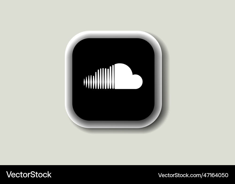 Soundcloud new logo and icon printed on white Vector Image